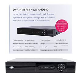 DVR/NVR PNI House AHD880, 8 analoge kanalen 4K-N of 8 IP-kanalen 5MP ...