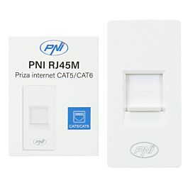 Internetaansluiting PNI RJ45M modulair, CAT5, CAT6, inbouwmontage, wit